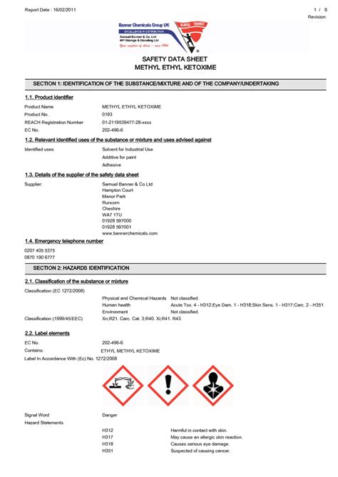 Methyl Ethyl Ketoxime Msds Download