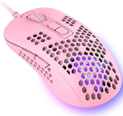 Kuiyn 383 Ultralight Wired Gaming Mouse Lightweight Honeycomb Shell 4 Rgb Breathing Backlit