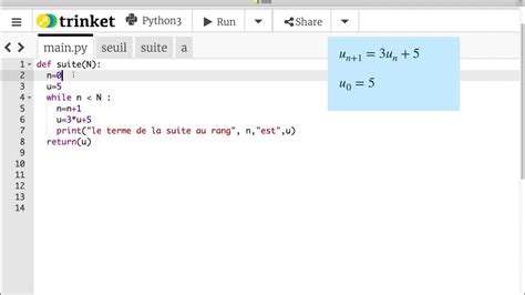 Fonction Python Suite Youtube