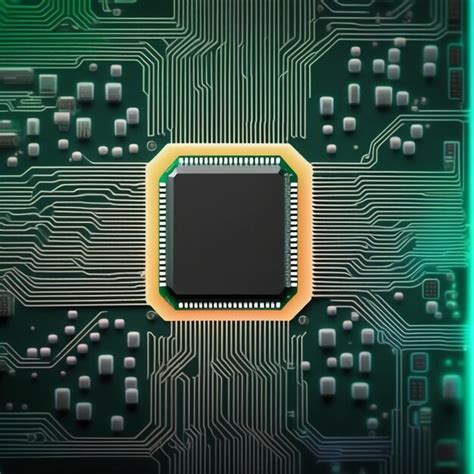 Integrated Microchip Circuit Board For Server Central Computer Processor Premium Ai Generated