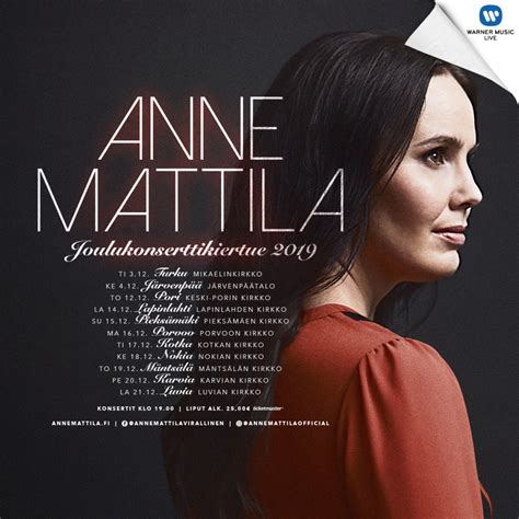 Anne Mattila JÄlleen Perinteiselle Joulukiertueelle Warner Music Finland