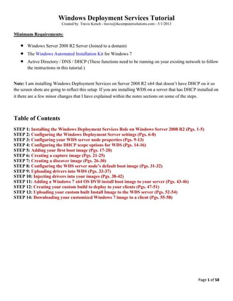 Windows Deployment Services Tutorial Pdf