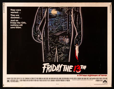 Friday The 13th Movie Poster 1980 Insert 14x36