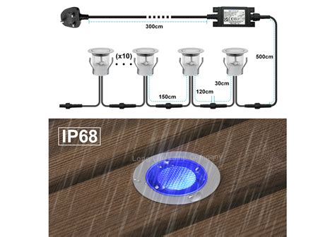 Led Decking Lights 5w 12v Blue Kit Dec10bl
