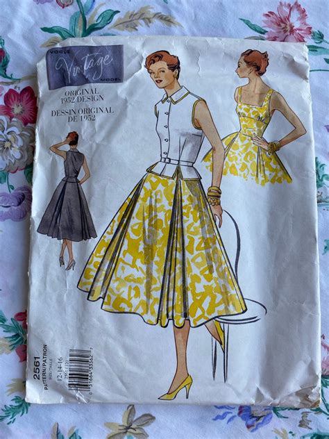 Vintage 2000s Dress Pattern Vintage Vogue 2561 Sz M Us 12 14 16 Etsy