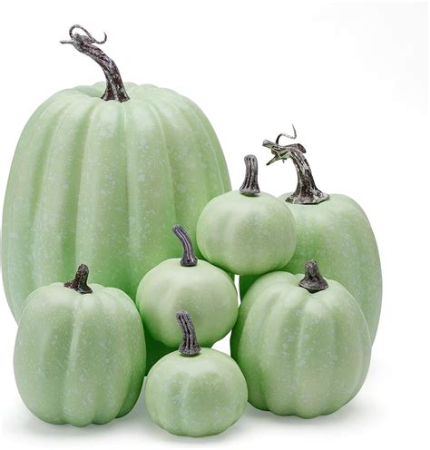 Kayotuas 7pcs Artificial Pumpkins Decoration For Halloween Lifelike Simulation Foam