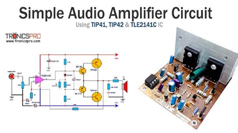 Amplifier Circuit Using Tip41 Tip42 And Tle2141c Tronicspro