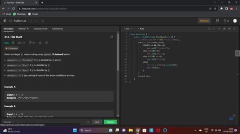Kritan Jaiswal On Linkedin Day 68100 Problem Fizz Buzz Difficulty Level Easy
