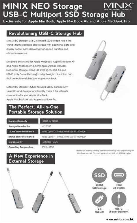 MINIX NEO Storage è il primo HUB USB C multiporta con SSD per MacBook GizChina it