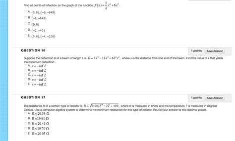 Solved Find All Points Of Inflection On The Graph Of The