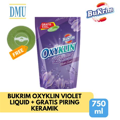 Jual Bukrim Oxyklin Violet Scent Deterjen Cair 750 Ml Free Green