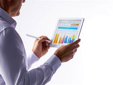 Businessman Analyzing Data On Tablet Premium Ai Generated Image