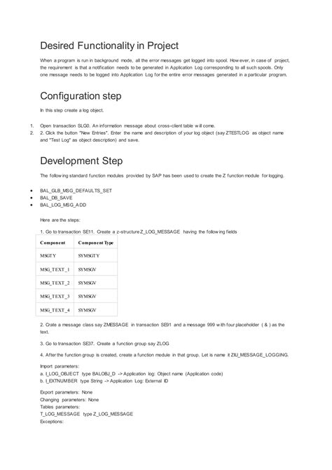 Sap Application Log Docx