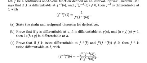 Solved Let F Be A Continuous One To One Function Defined On Chegg