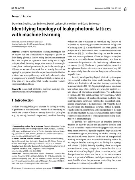 Pdf Identifying Topology Of Leaky Photonic Lattices With Machine Learning