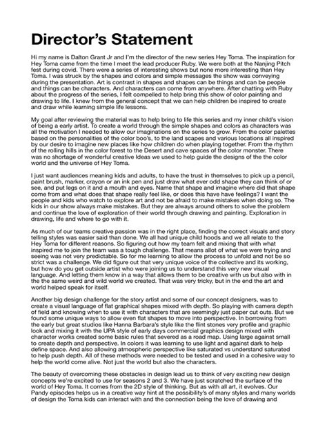 Directors Statement Pdf Design