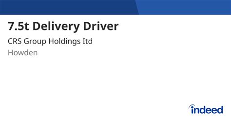 7 5t Delivery Driver Howden Dn14