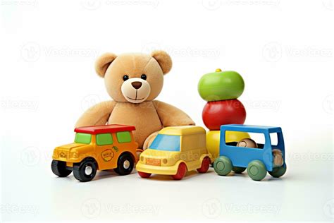 Toys And Car On Isolated White Background Ai Generative 29830133 Stock