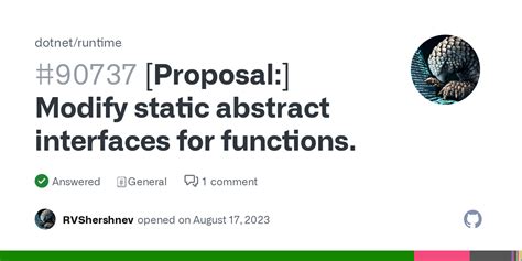 Proposal Modify Static Abstract Interfaces For Functions · Dotnet Runtime · Discussion