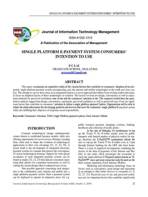 Single Platform E Payment System Consumers Pdf Pdf Usability Goodness Of Fit