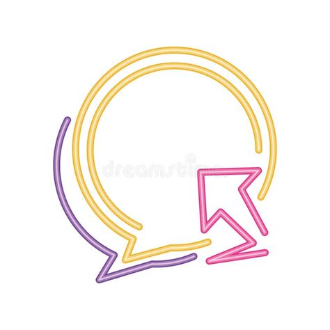 Speech Bubble And Arrow Neon Light Label Stock Vector Illustration Of
