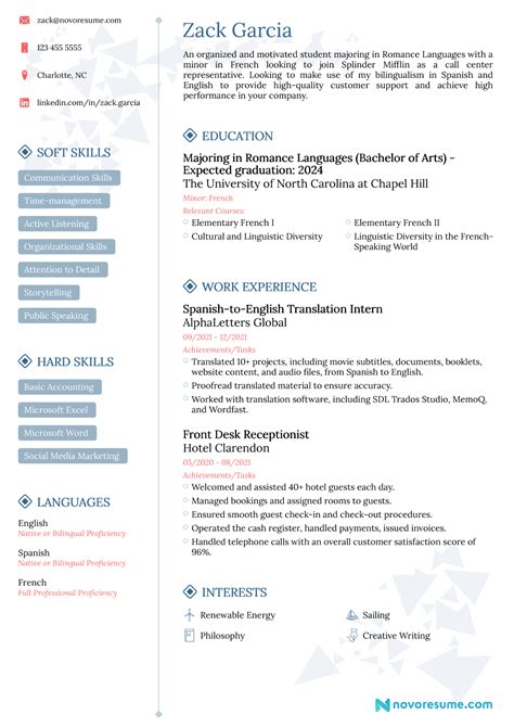 College Freshman Resume [w Example And Writing Tips For 2025]