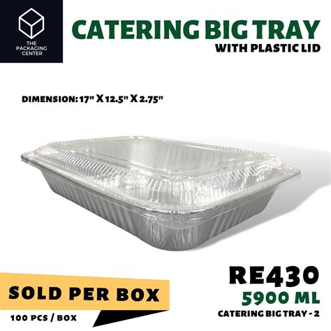 Big Tray 2 Re430 5900ml Aluminum Tray Catering 100 Pcs 17x12