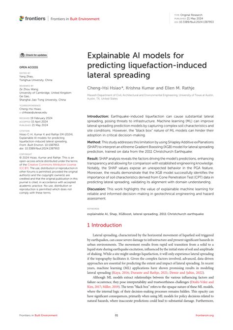 Pdf Explainable Ai Models For Predicting Liquefaction Induced Lateral Spreading