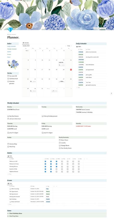 Simple Notion Life Planner Weekly Schedule Habit Tracker Aesthetic Dashboard Notion Planner