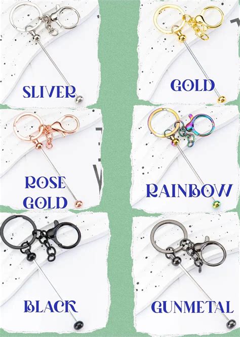 Premium Beadable Keychain With Matching Bars Crafting Blanks