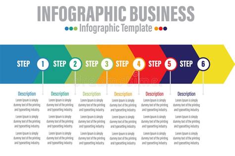 Arrow Abstract Infographics Number Options Template With Six Steps With Six Label Can Be