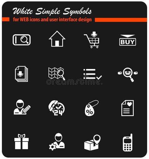 E Commerce Interface Icon Set Stock Vector Illustration Of Discounts Search 131514361