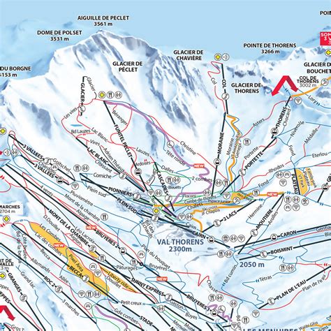 Three Valleys Piste Map Canvas Print From Love Maps On