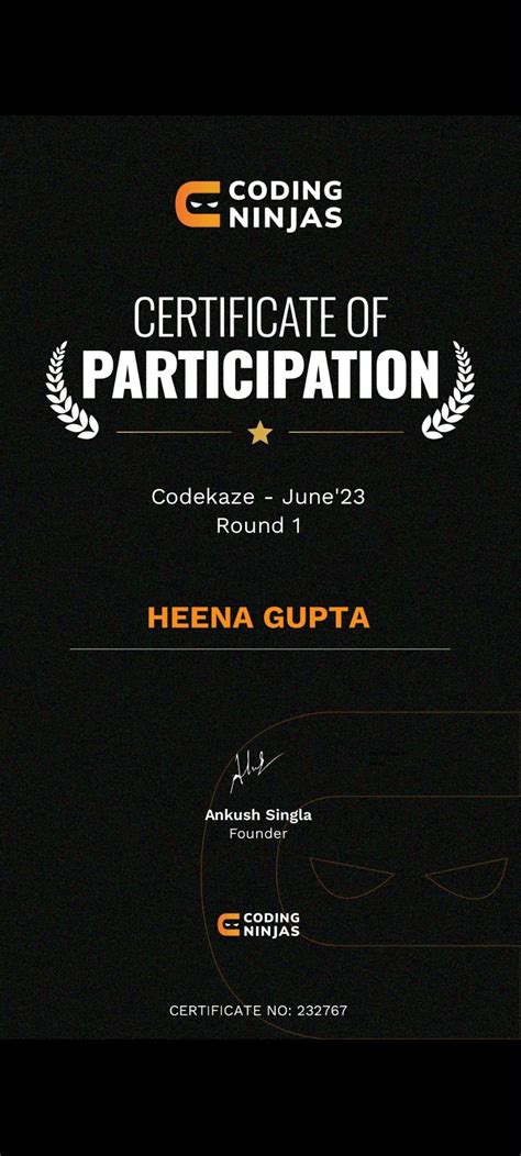 Heena Gupta On Linkedin Codekaze Codingninjas Aptituderound