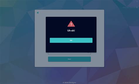 uh oh message when trying to create account can anyone help me r