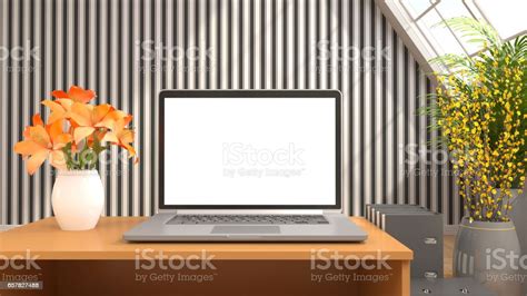 사무실 테이블에 흰색 화면으로 컴퓨터입니다 3 차원 일러스트 레이 션 0명에 대한 스톡 사진 및 기타 이미지 0명 Html 공란 Istock