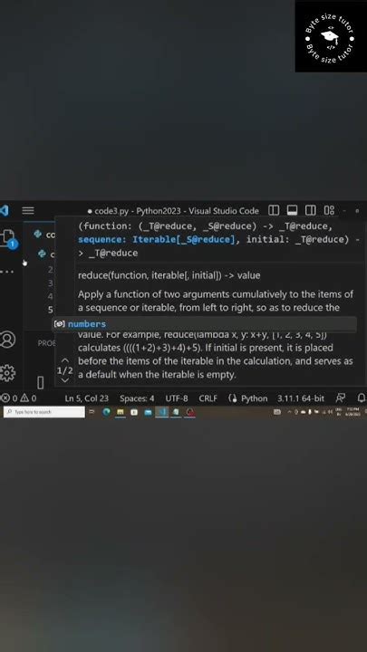 Reduce In Python Programming Shorts Programming Coding Pythonprogramming Education