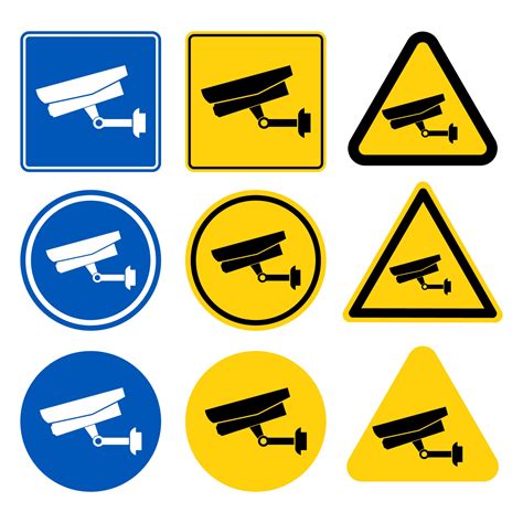 étiquette De Caméra De Vidéosurveillancesigne De Surveillance Vidéo