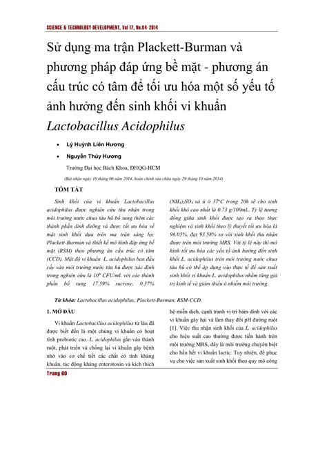Pdf Plackett Burman Matrix And Response Surface Methodology Central Composite Design For