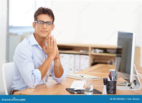Web Design Portrait Or Employee With Computer In Office With