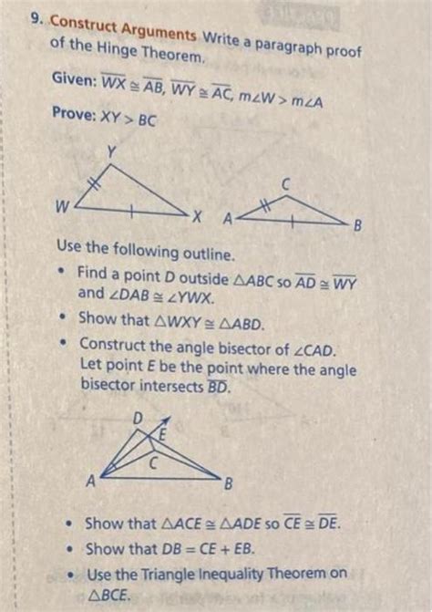 Solved 9 Construct Arguments Write A Paragraph Proof Of The