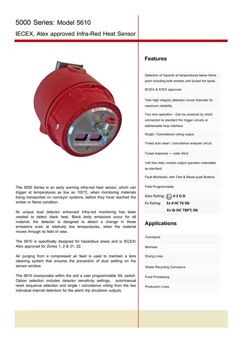 Patol Industrial Fire Detection 5610 Atex And Iec Ex Approved Infrared
