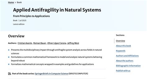 Book Antifragility In Natural Systems Jeffrey West