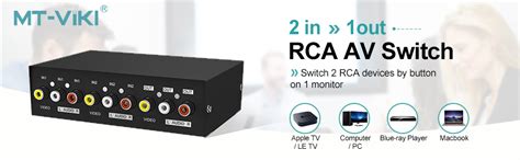 Mt Viki Rca Switch 2 In 1 Out Av Audio Umschalter Composite Video Lr