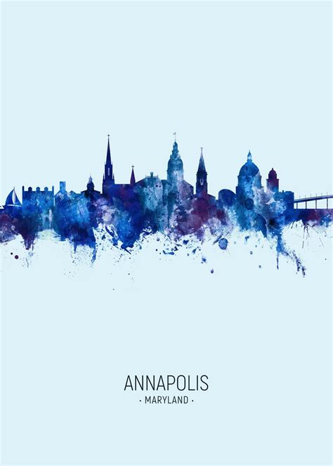 Annapolis Maryland Skyline Poster By Michael Tompsett Displate