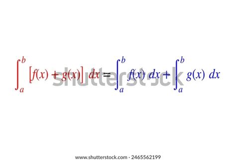 Definite Integral Properties Maths Equation High Stock Vector Royalty
