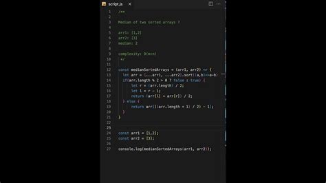 🔥 Median Of Two Sorted Arrays 🔥 Codinginterview Viralvideo Shorts