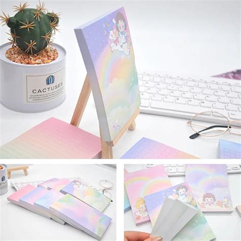 100sheets Cute Unicorn Notebook Creative Gradient Sketchbook Kawaii Bullet Journal Notebook For