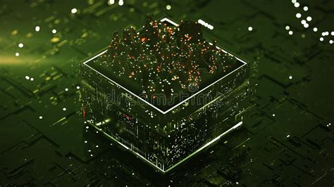 Cpu Is Analyzing Data Flow 3d Rendering Illustration Stock Illustration