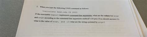 3 When You Type The Following Unix Command As